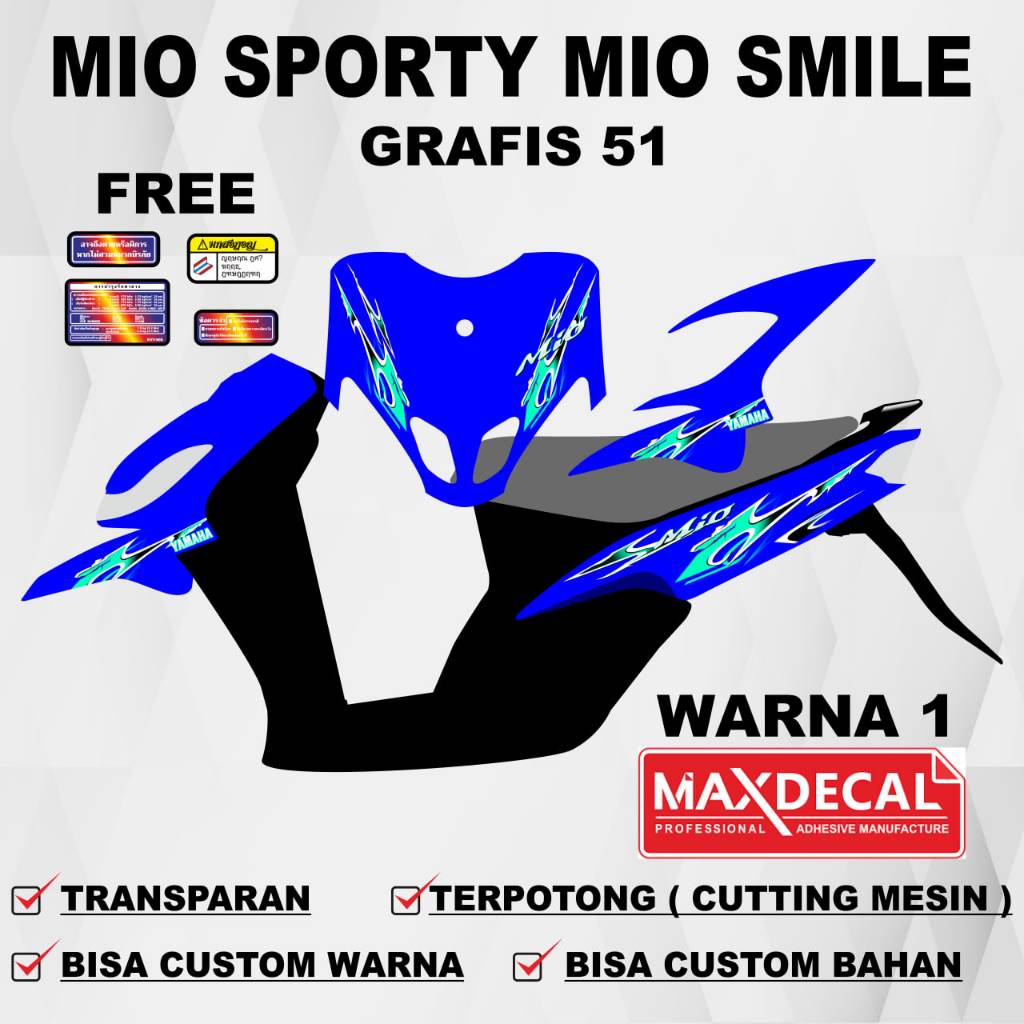 MESIN Mio Sporty Mio Smile Striping Sticker graphic 51 - Mio Sporty Mio ...