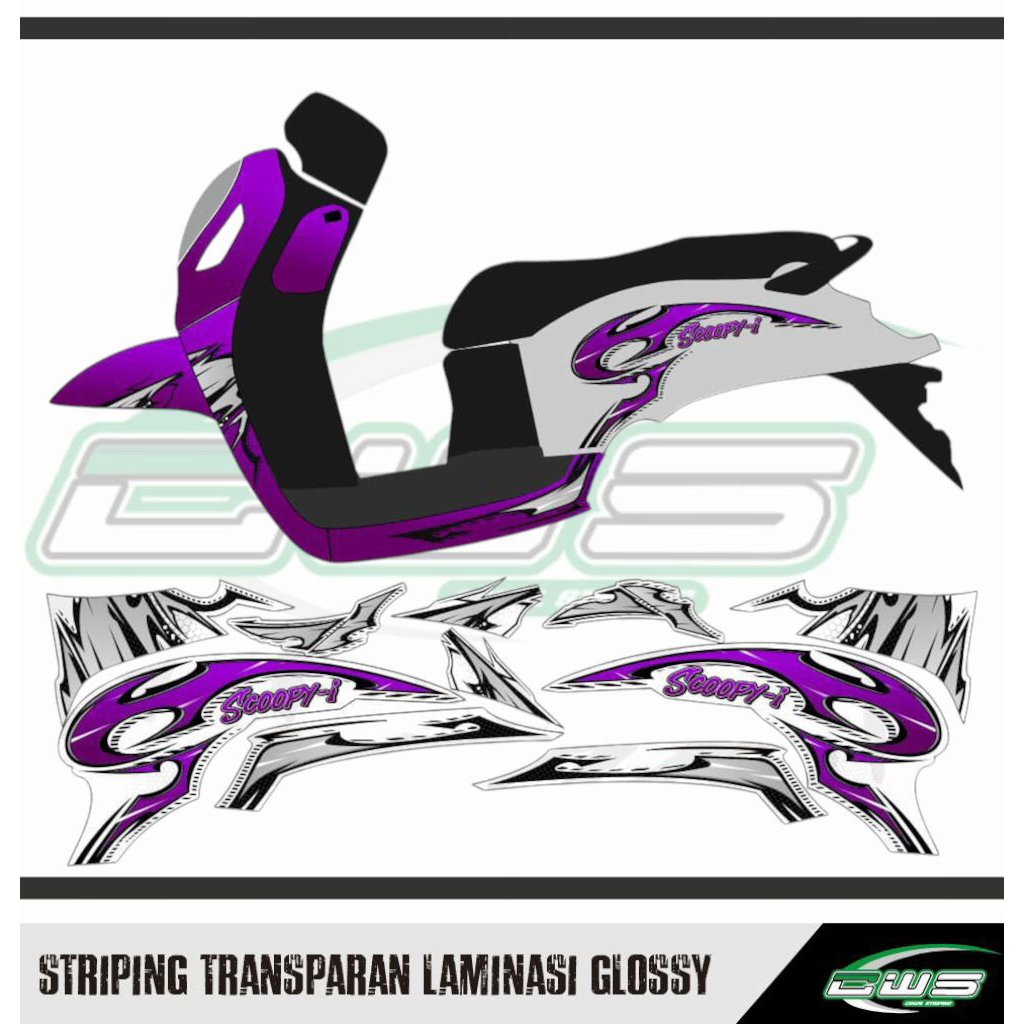 Glossy Laminated Transparent Striping for Scoopy New 2021-2023 Custom ...