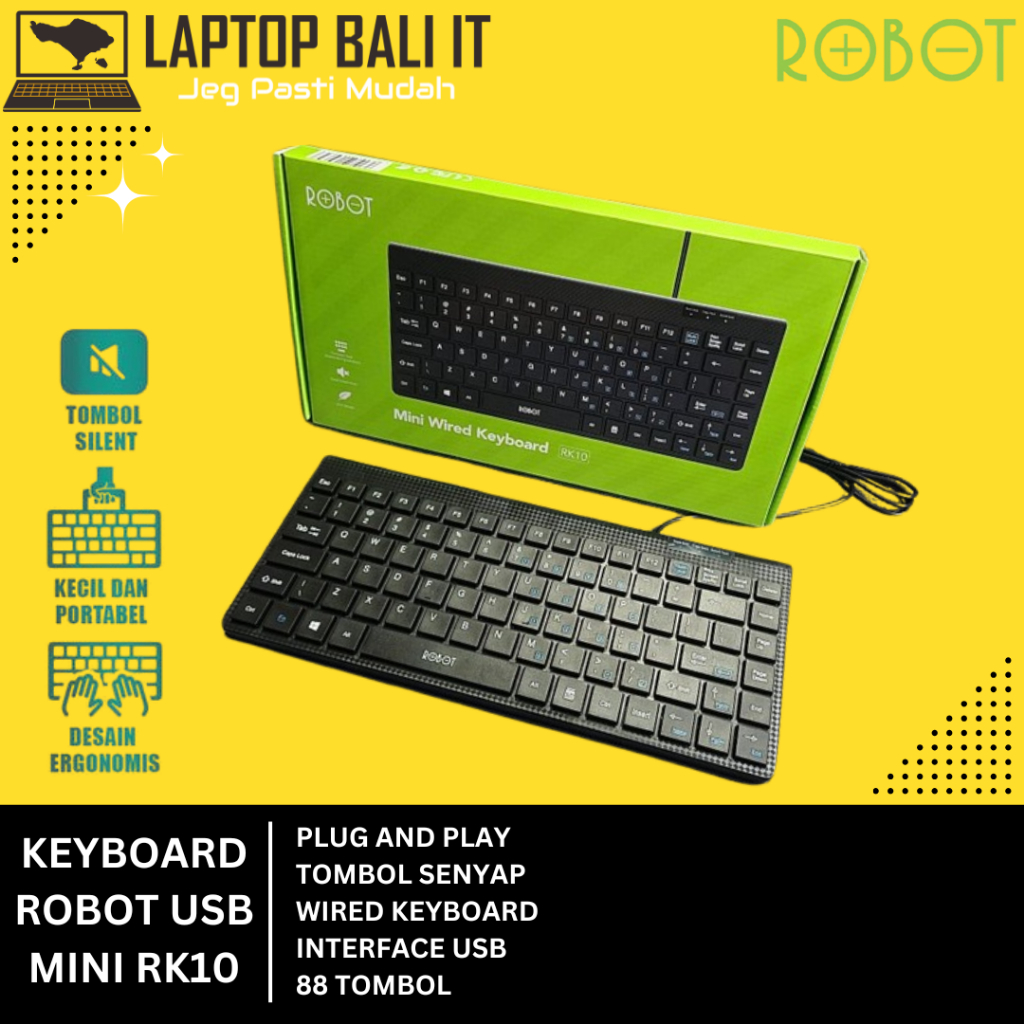 RK10 WIRED ULTRA THIN MINI USB ROBOT KEYBOARD | Shopee Philippines