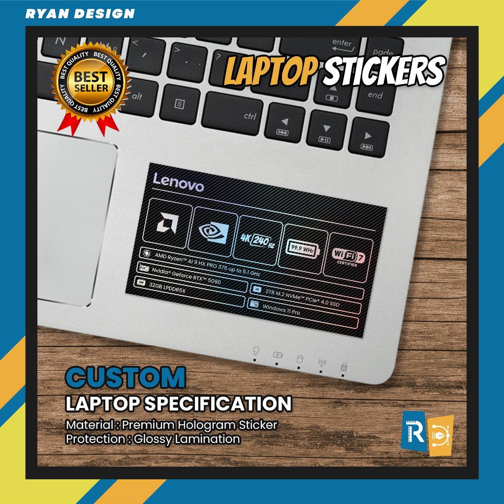 Laptop Logo Stickers, Laptop Features Specifications Stickers, Nvidia ...