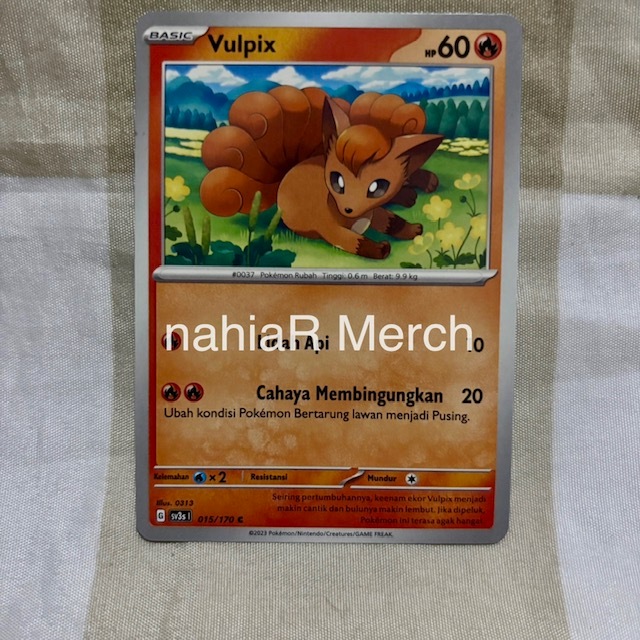 Pokemon TCG Indonesia Vulpix sv3s 015/170 C Black Shine | Shopee ...