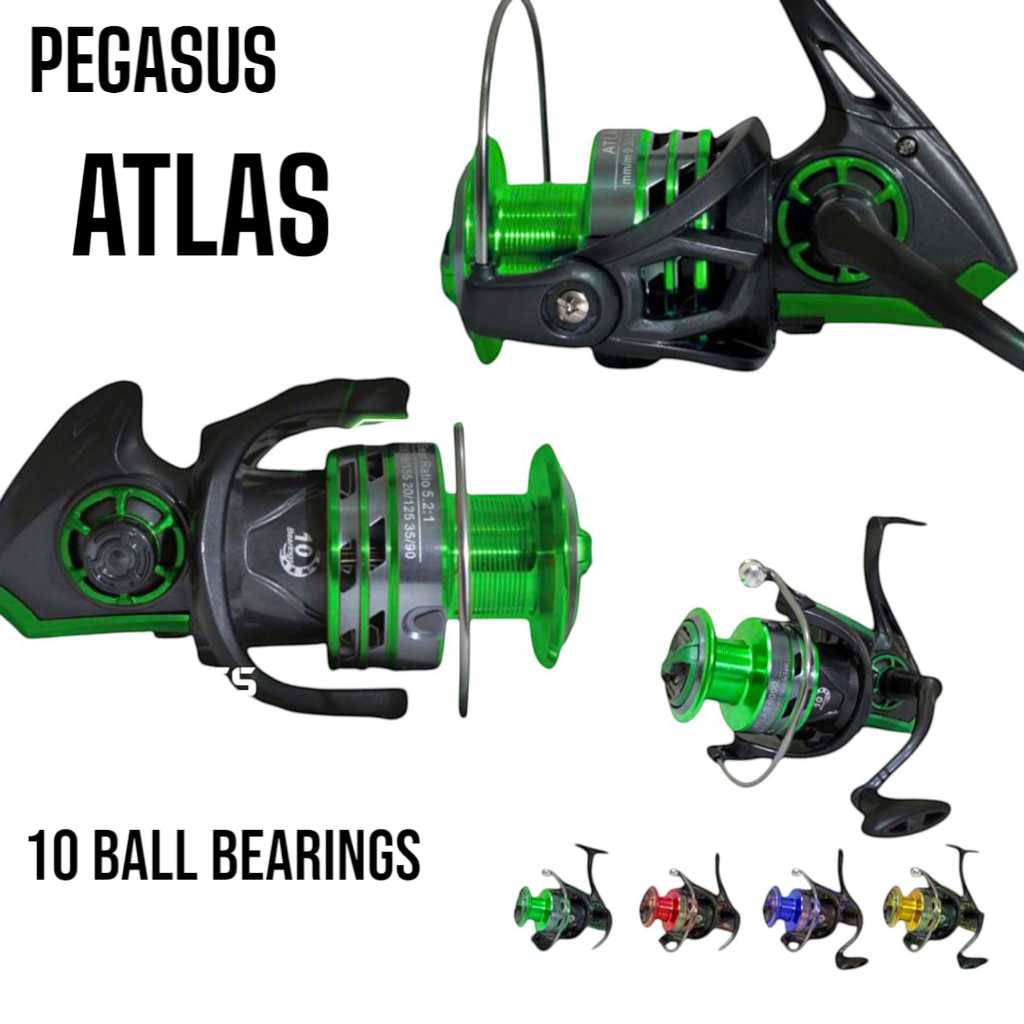 Pegasus ATLAS 10 Ball Bearings Spinning Fishing Reel (500-4000 ...