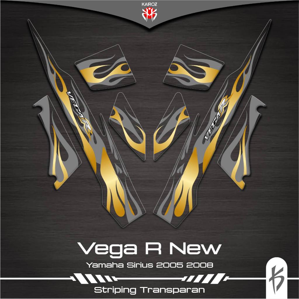 YAMAHA VEGA R NEW TRANSPARENT STRIPING K11 CLEAR STICKER SIRIUS STICKER ...