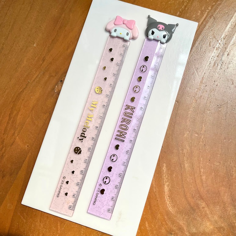Sanrio Head Mascot Ruler 15cm Sanrio Japan Ruler Glitter Character ...