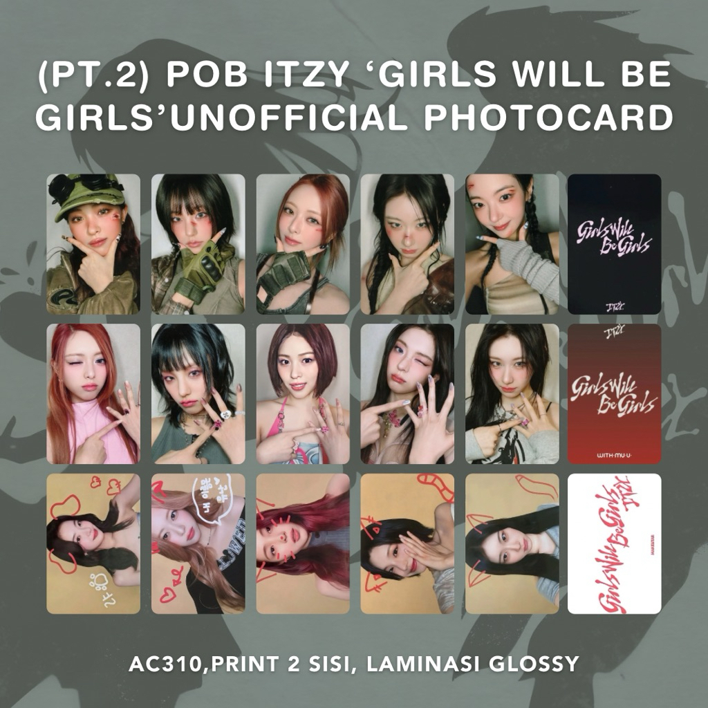 [PART 2] POB ITZY 'GIRLS WILL BE GIRLS' UNOFFICIAL PHOTOCARD Broadcast Music Korea Makestar FS ...