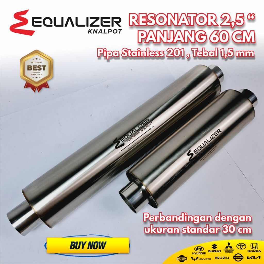 2.5 inch Manual Automatic Diesel Car Exhaust Resonator 60 CM long ...