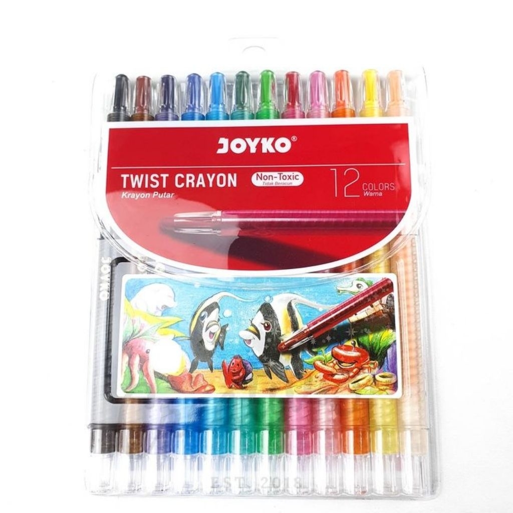 JOYKO CRAYON 12 COLORS | TWIST CRAYON JOYKO | Shopee Philippines