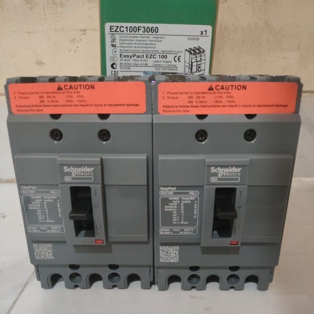 MCCB breaker EZC100f 3p 100a 80a 75a 60a 50a 10ka 3phase | Shopee ...