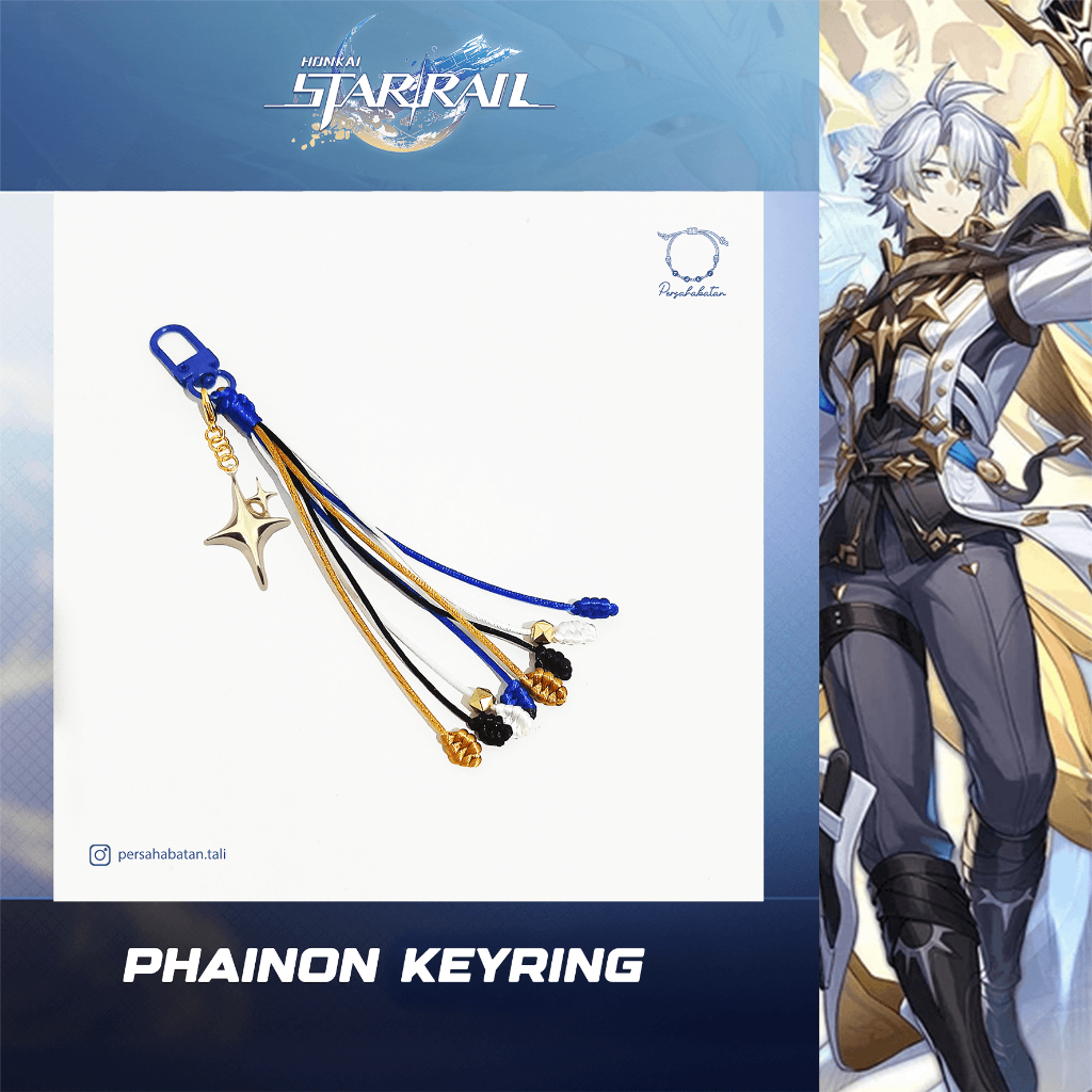 GANTUNGAN Phainon Honkai Star Rail Key Ring Keychain Blue White Gold ...