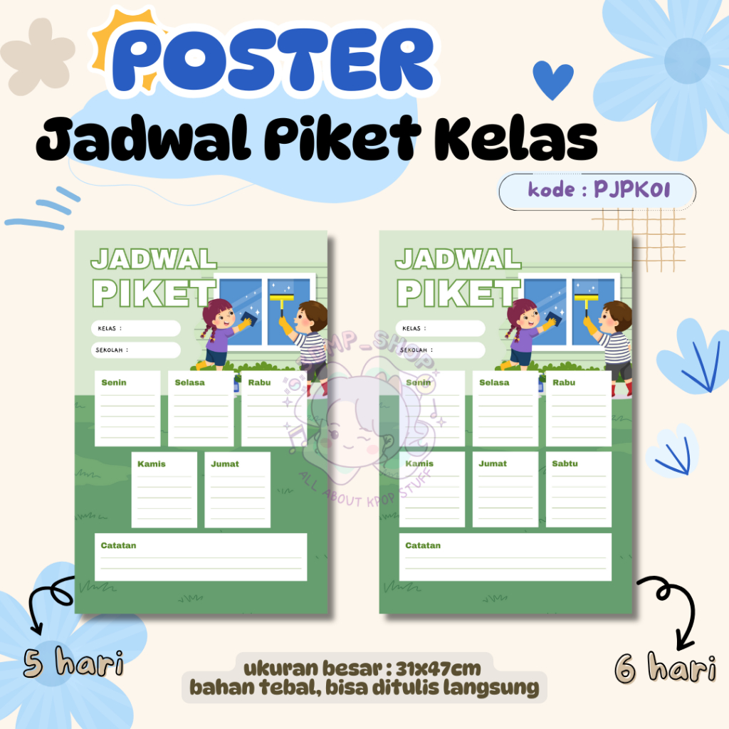 A3+ 31x47cm Class Picket Schedule Poster | Shopee Philippines