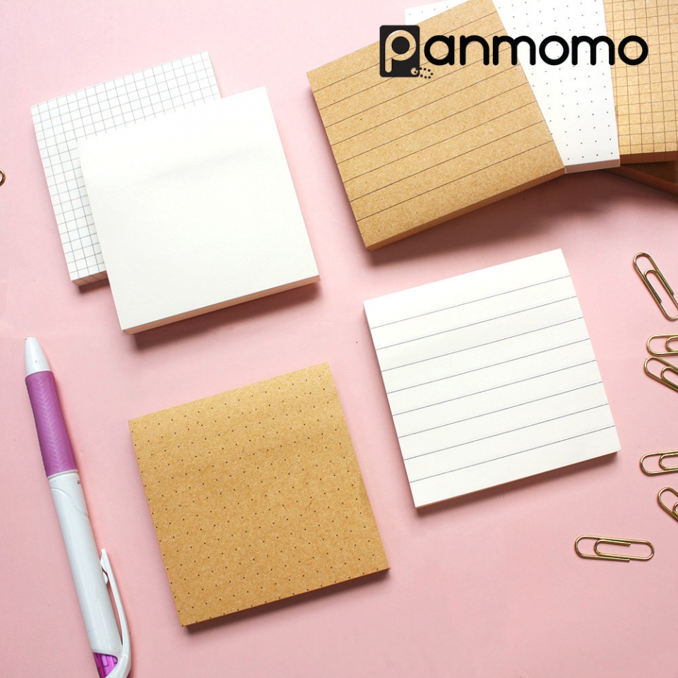 Memo Pad - Kraft White Paper Mini Memopad Sticky Paper School, College, Children's Stationery ...