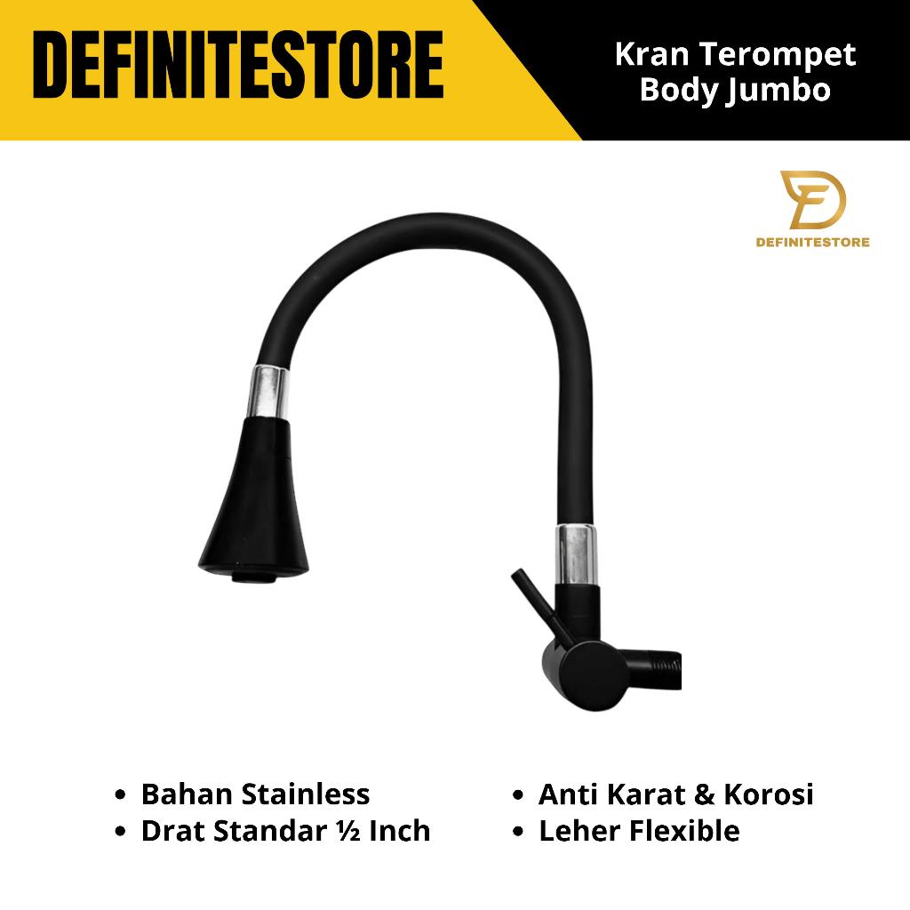 Premium Kitchen Trumpet Black Dish Washing Faucet 2 Modes Flexible ...