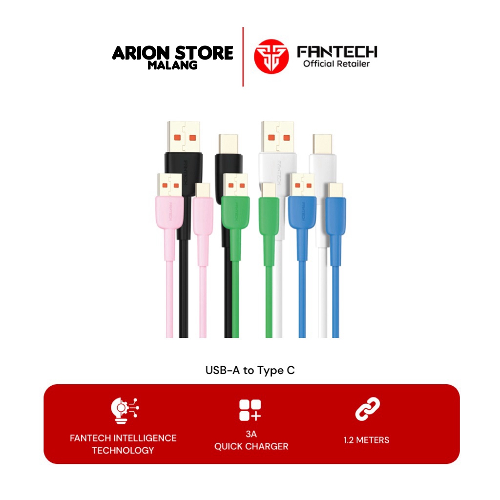 Fantech KCT1201 12W USB Type C (A to C) Cable Data Charger QC Fast ...