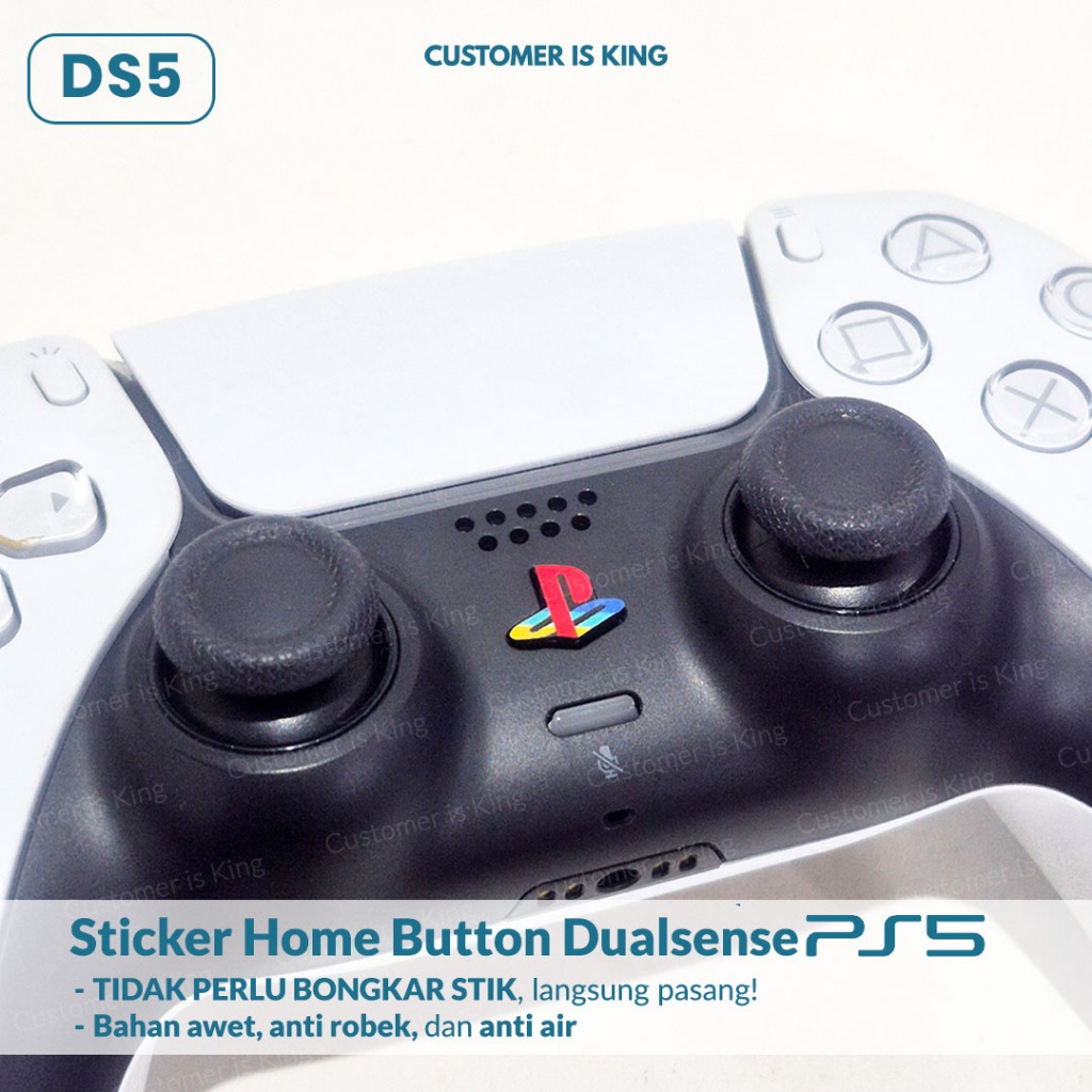 TOMBOL Home Button Stickers PS5 Dualsense Stick Joystick Accessories DS5 Playstation Logo ...