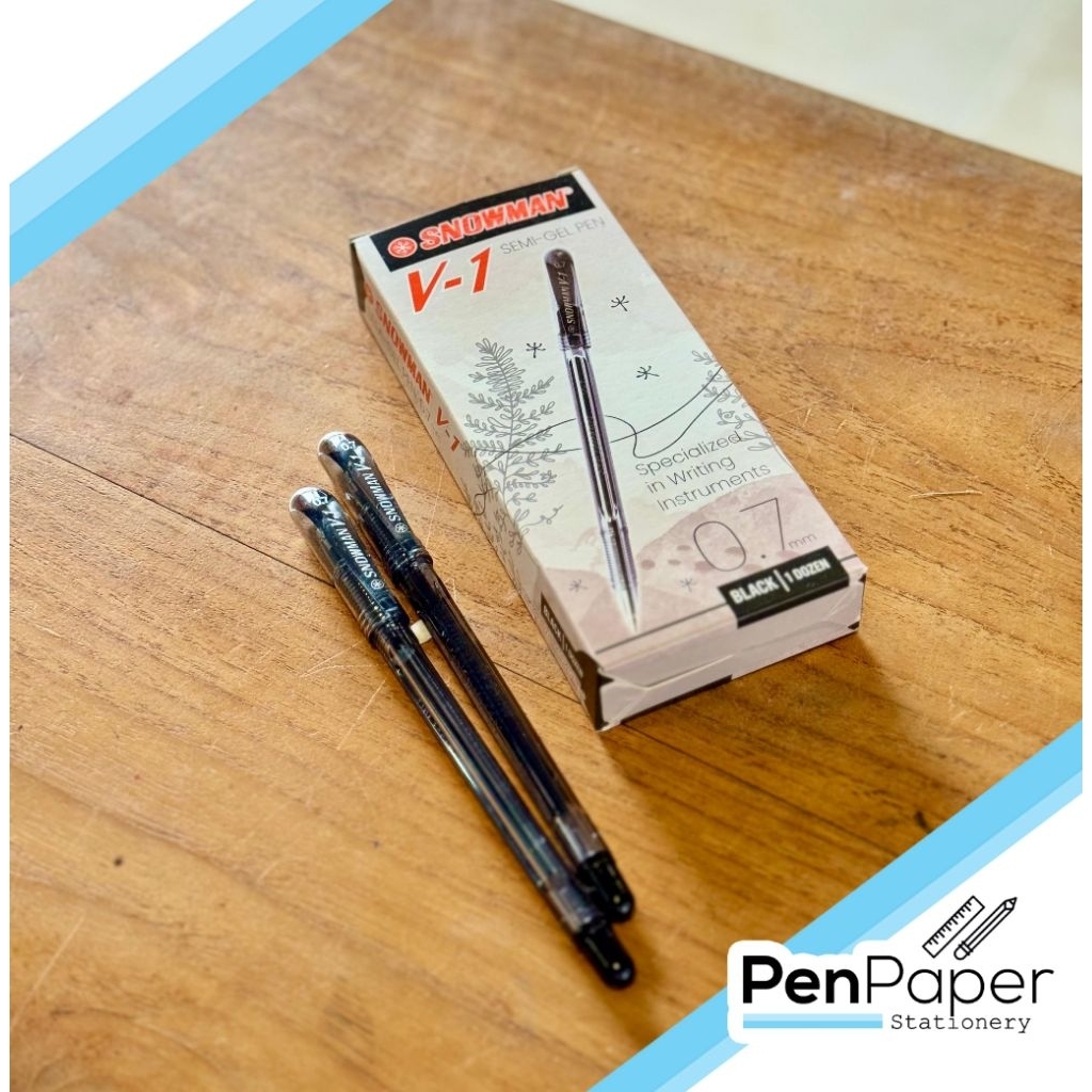 Snowman Ballpoint V-1 Semi-Gel Pen Black | Shopee Philippines