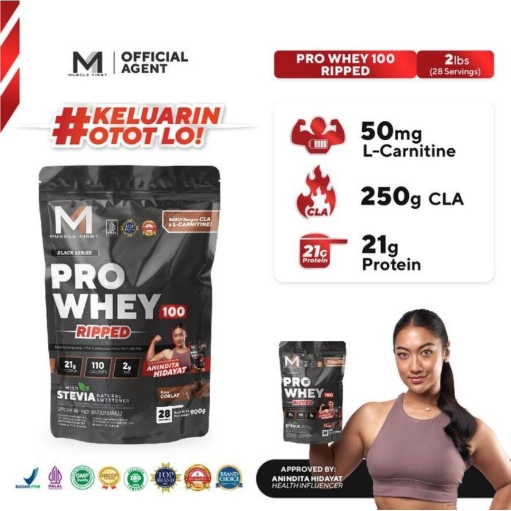 MUSCLE FIRST Pro Whey 100 Ripped 2lbs 900gr - Fat Burner Whey Protein ...