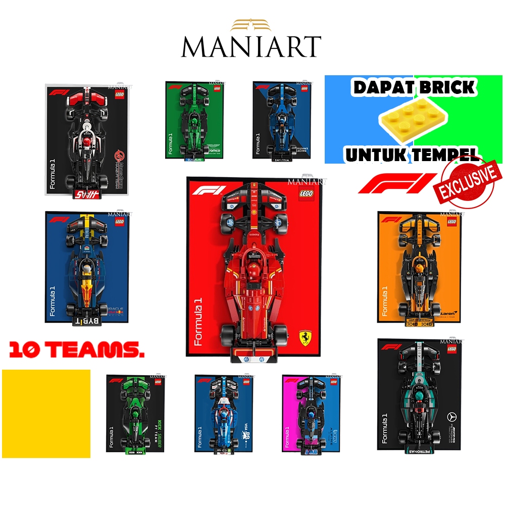 F1 Series Lego Speed Champions Display Poster Frameblock Wall Mount ...