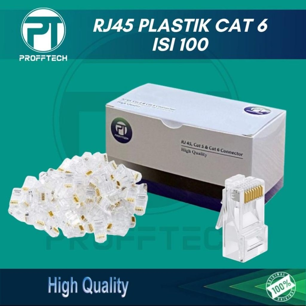 UTP RJ45 Cat 6e Plastic / RJ 45 CAT6 Connector, Original Profftech ...