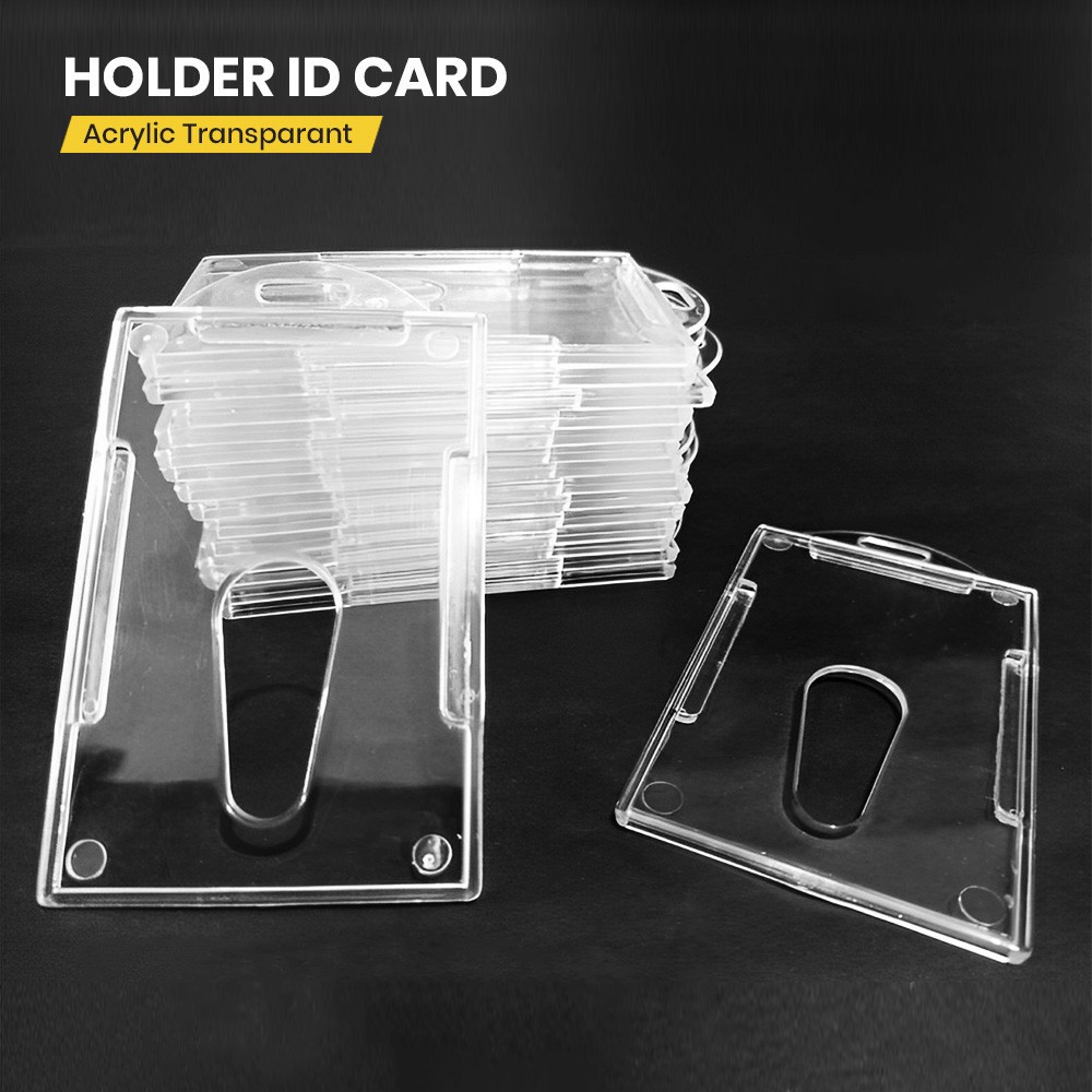 Clear ID Card Casing Frame, 2 sided Transparent Acrylic Glass ID Card ...