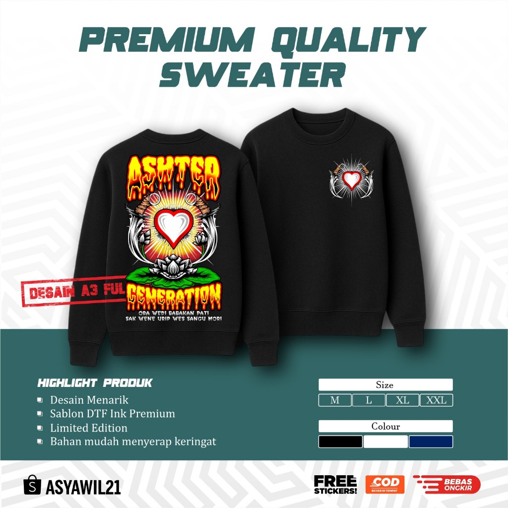 PSHT ASHTER GENERATION SWEATER - SH TERATE LONG SLEEVE SWEATER - LATEST ...