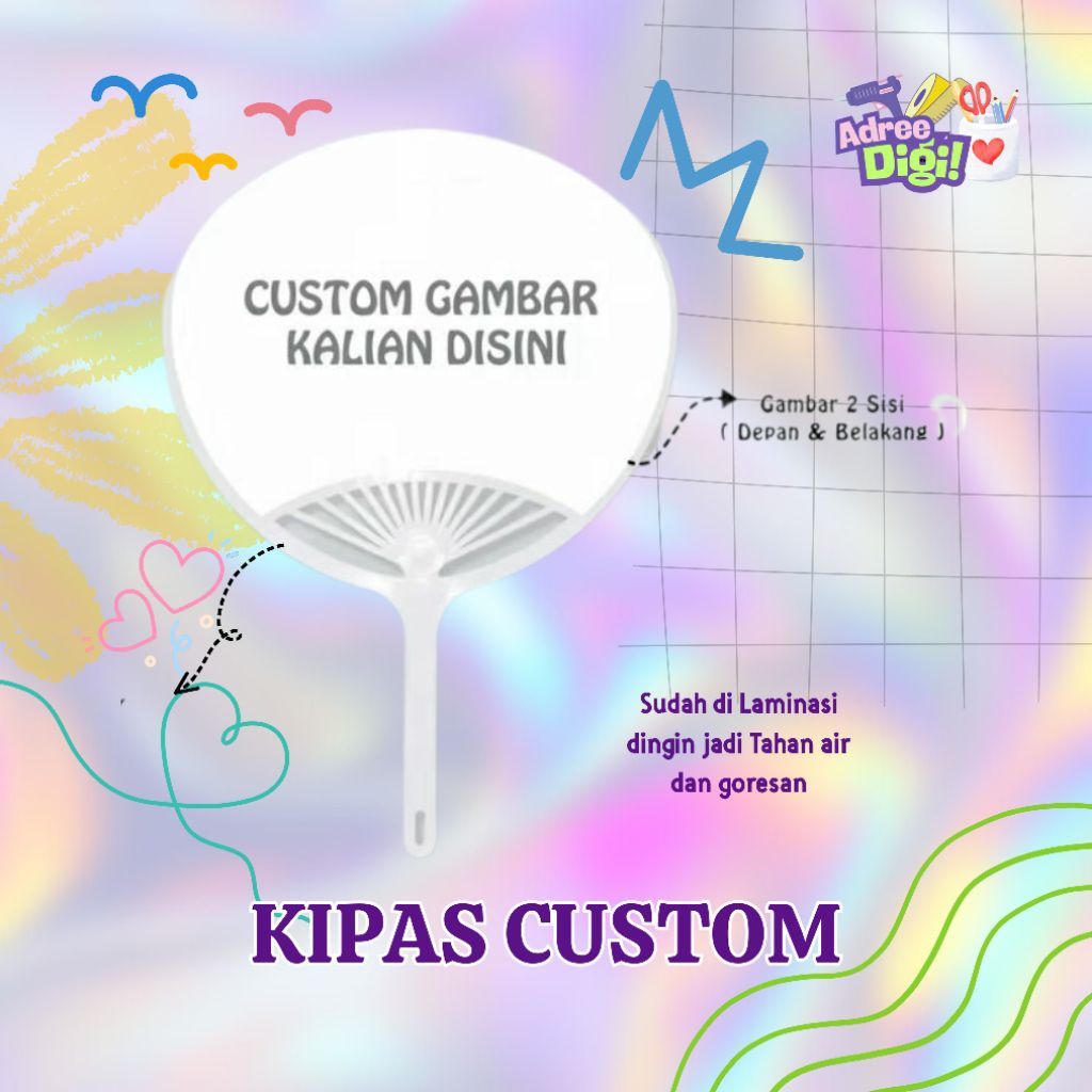 UCHIWA FAN / CUSTOM SHELL FAN PHOTO / OWN WRITE (read description ...