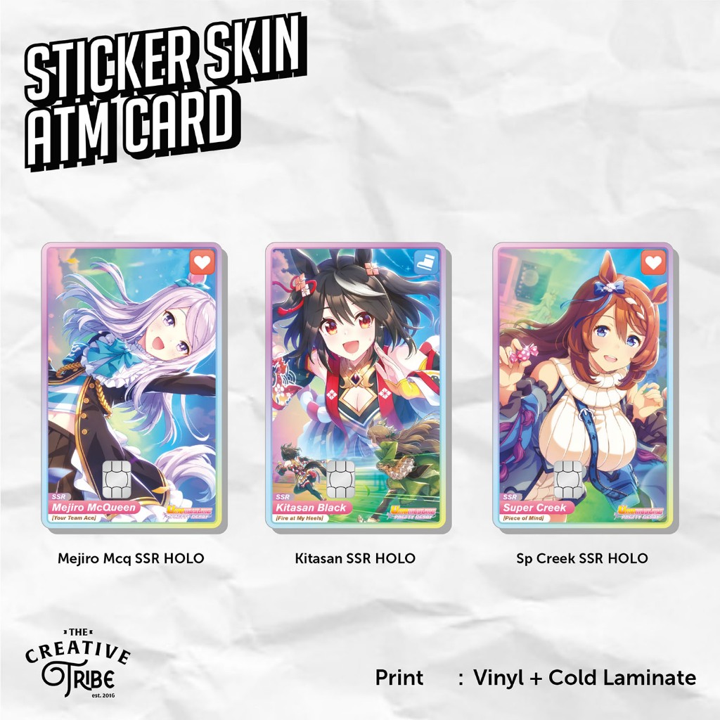 Uma Musume HOLOGRAM Skin Card Sticker - Vinyl ATM Discharge Credit ...