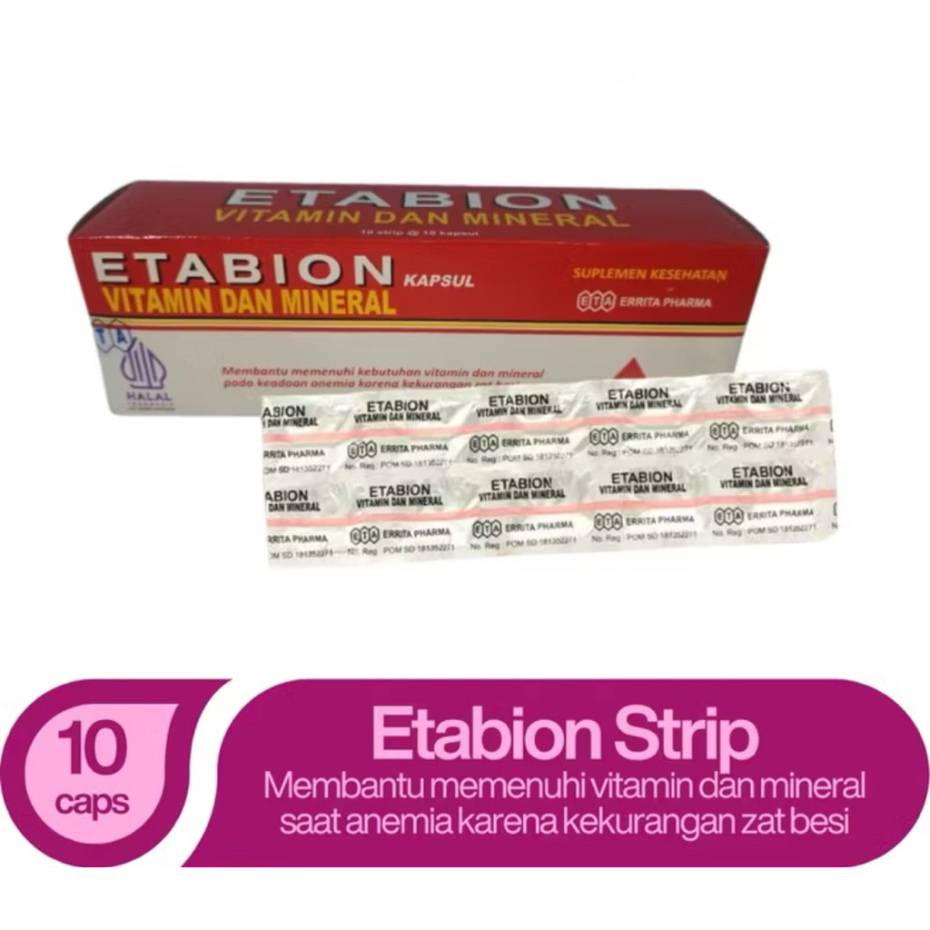 Etabion Strip (5 capsules) - Iron Vitamins, Iron, Anemia Blood ...