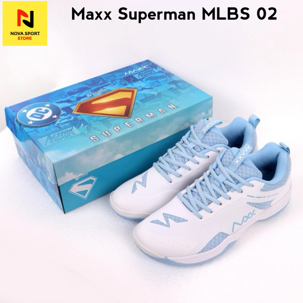 Maxx Badminton Shoes Superman Edition MLBS 02 White Sky Blue | Shopee ...