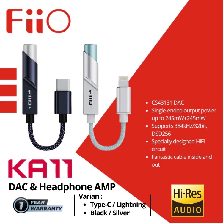 FiiO KA11 KA-11/ KA 11 Hi-Res Compact Portable DAC & Amplifier Official ...