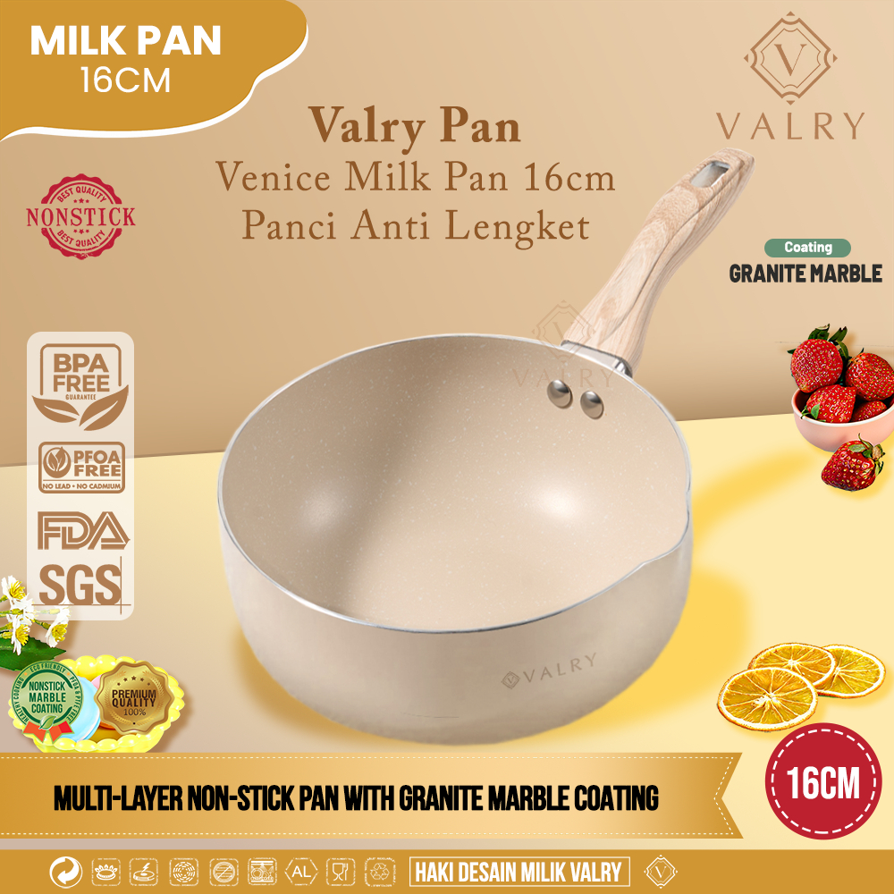 VALRY Milk pan Milk pan 16cm Milk pot granite saucepan non stick venice ...