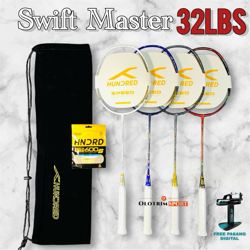 Badminton Racket HUNDRED SWIFT MASTER 32LBS Zero Vibration Gel Japan ...