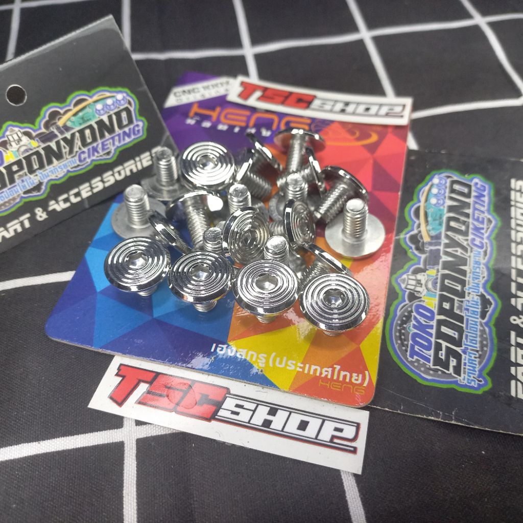 DRAT BODY BOLT 10 M6X10 STAINLESS GLOSSY SLASH MODEL BY HENG ORIGINAL ...