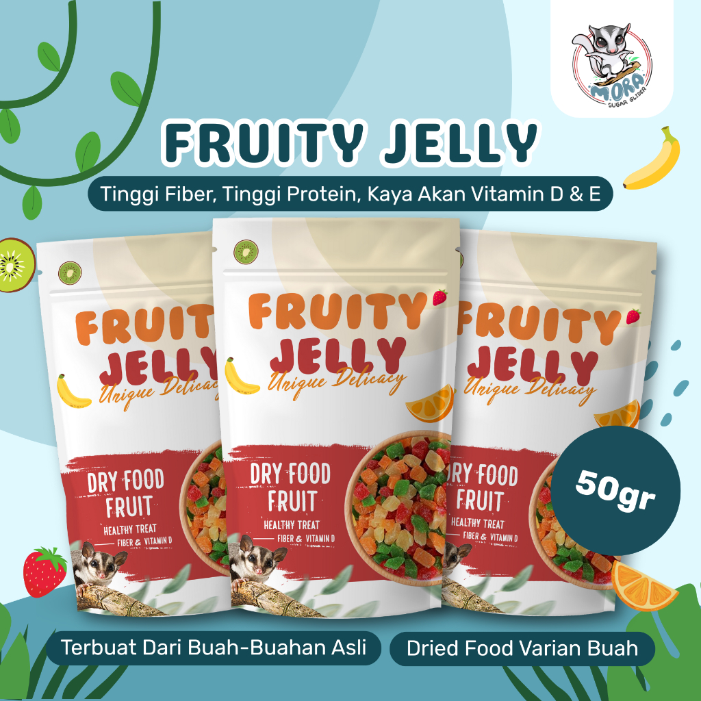 MORA Fruity Jelly Sugar Glider Dry Food High Fiber Protein Vitamin D ...