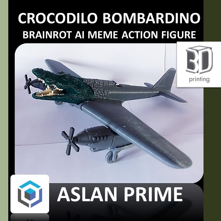 CROCODILO BOMBARDINO BRAINROT MEME AI ANOMARY ACTION FIGURE 3D Print Toys Toys Collection ...