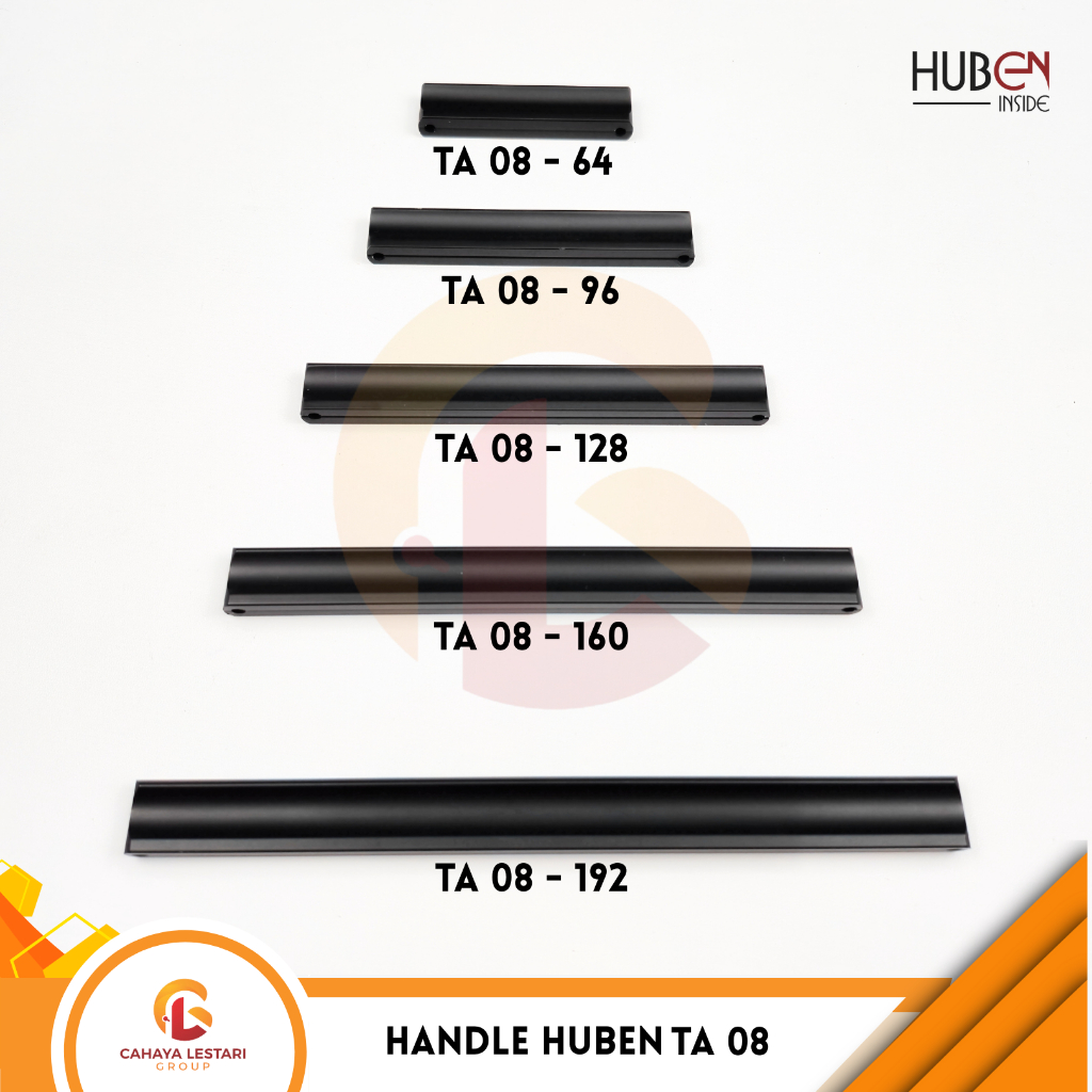 HUBEN TA 08 - 96 Black Handle Minimalist Door Handle / Drawer Pull ...