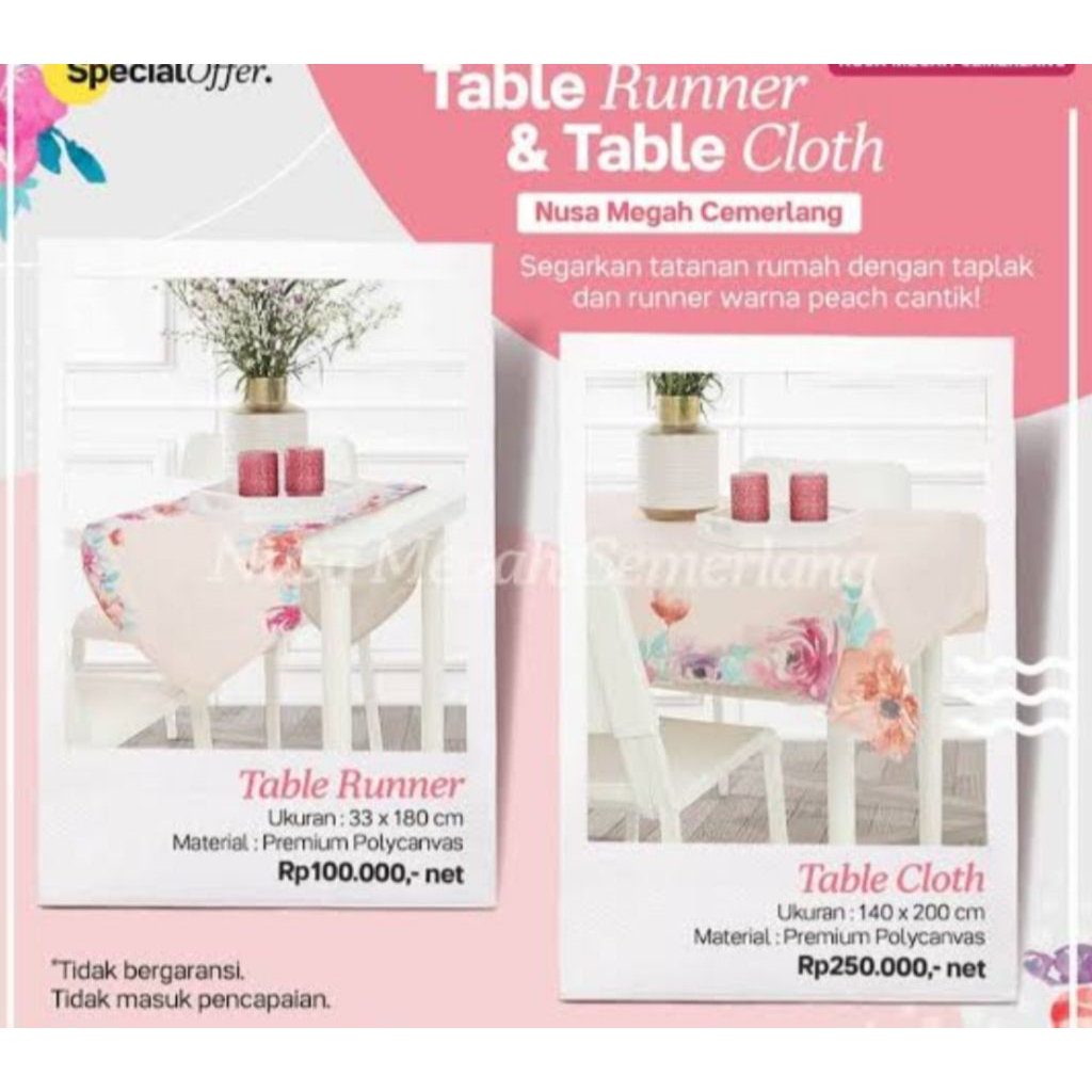 Tablecloth Package Original TupperwareMagnolia (Table Runner + Table ...