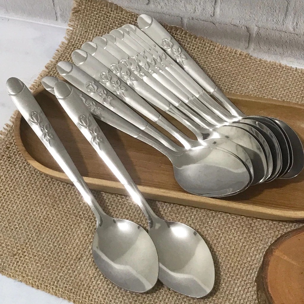 Floral Pattern Tablespoon Thick Stainless Tablespoon/1 Dozen/12 Pcs | Shopee Philippines