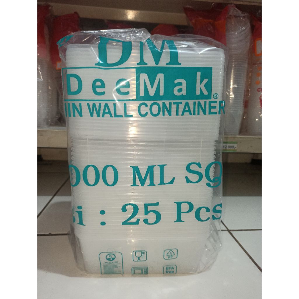 Thinwall DM 2000ML SQ / Square Lunch Box 2000ML (1ROLL 25PCS) | Shopee ...