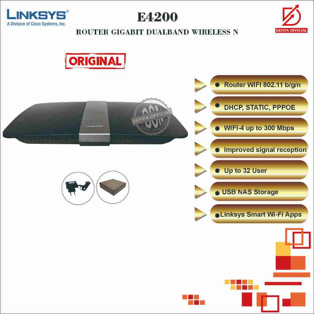 LINKSYS Cisco Linkswear E4200 Dual Band 2.4G 5GHz Wireless Wifi Router ...