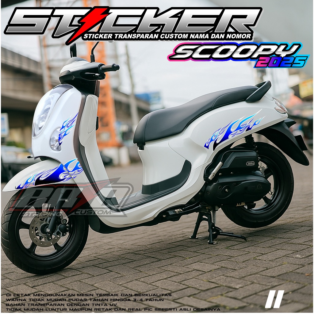 CODE 12 SCOOPY TRANSPARENT UV STRIPING STICKER 2025 - SCOOPY ...