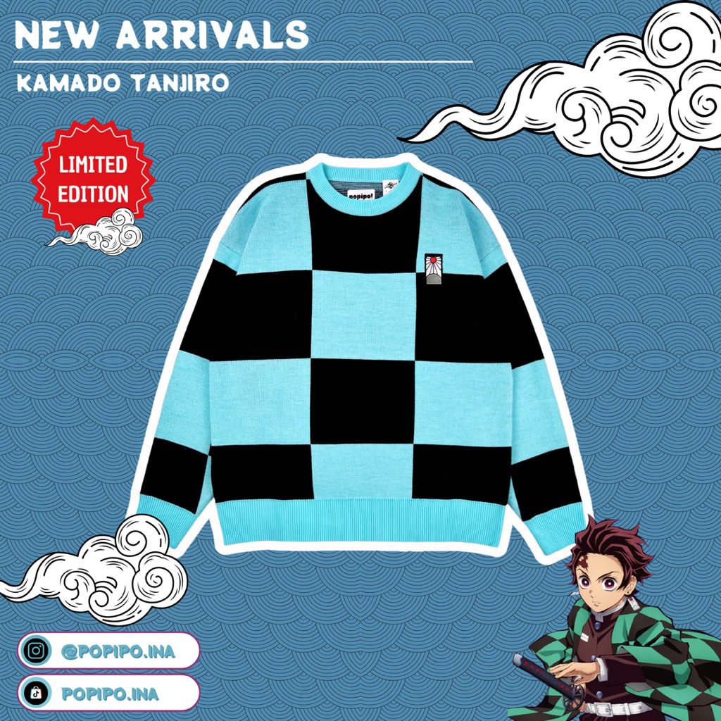 Kamado Tanjiro Kimetsu no Yaiba Knitted Sweater - Tanjiro Demon Slayer ...