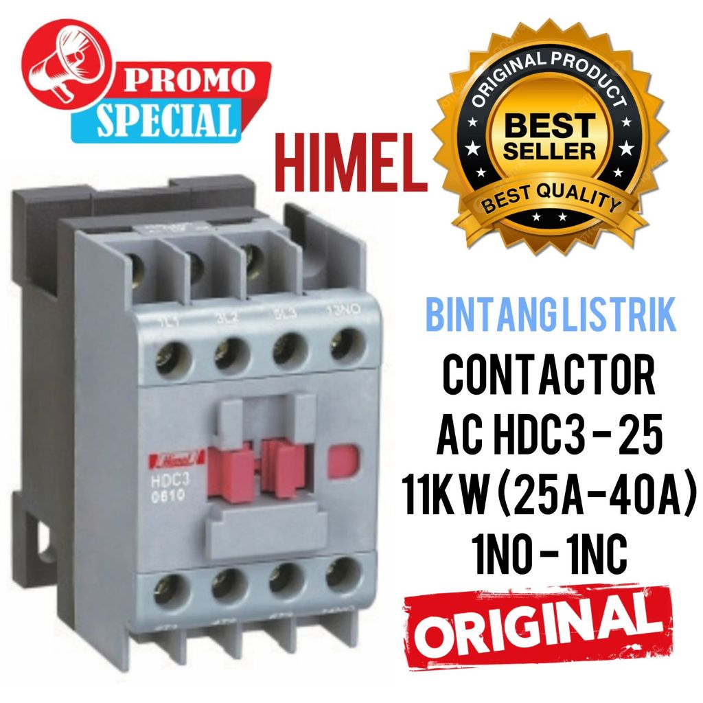 ORIGINAL Contactor HIMEL HDC3-32 3pole 15kw (40A-60A) 1NO 1NC Contactor ...