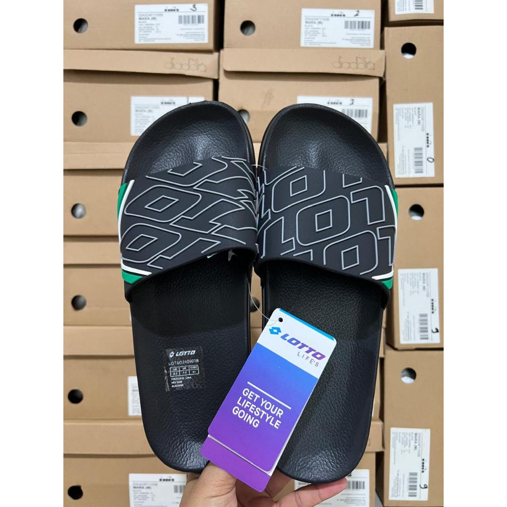 Lotto Delft Black Original Men's Sandals | Shopee Philippines