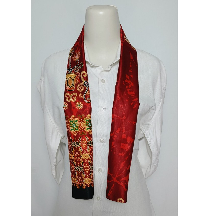 MERAH S09 Women's Red batik Scarf- Typical Indonesian Men's Neck Scarf ...