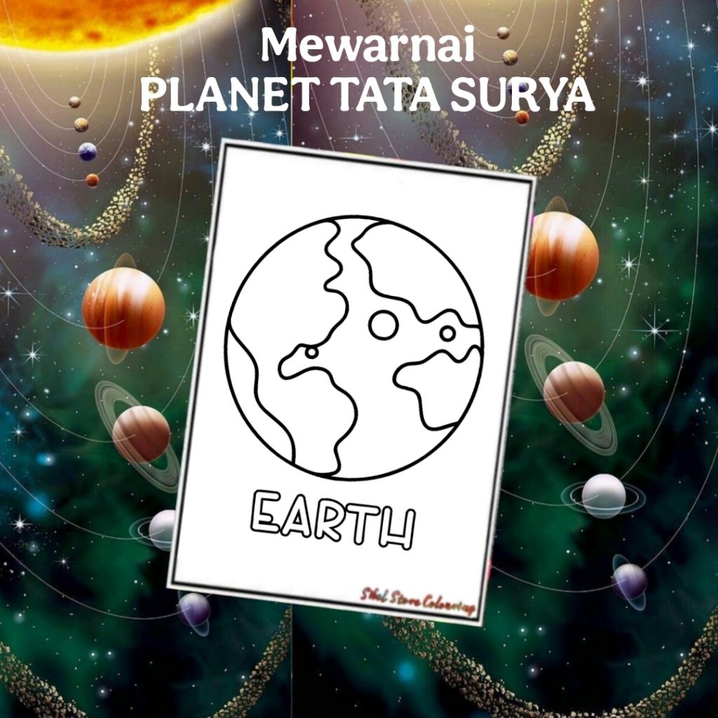 SOLAR SYSTEM PLANET THEME COLORING PAPER CONTENTS 11 DIFFERENT PICTURES ...