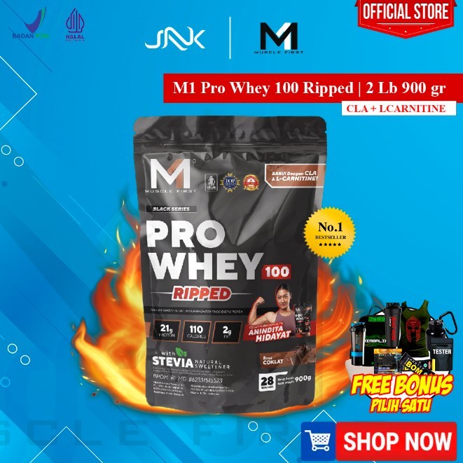 M1 Musclefirst NEW Pro Whey Ripped 2Lb 900gr | Protein Milk Fatburn ...