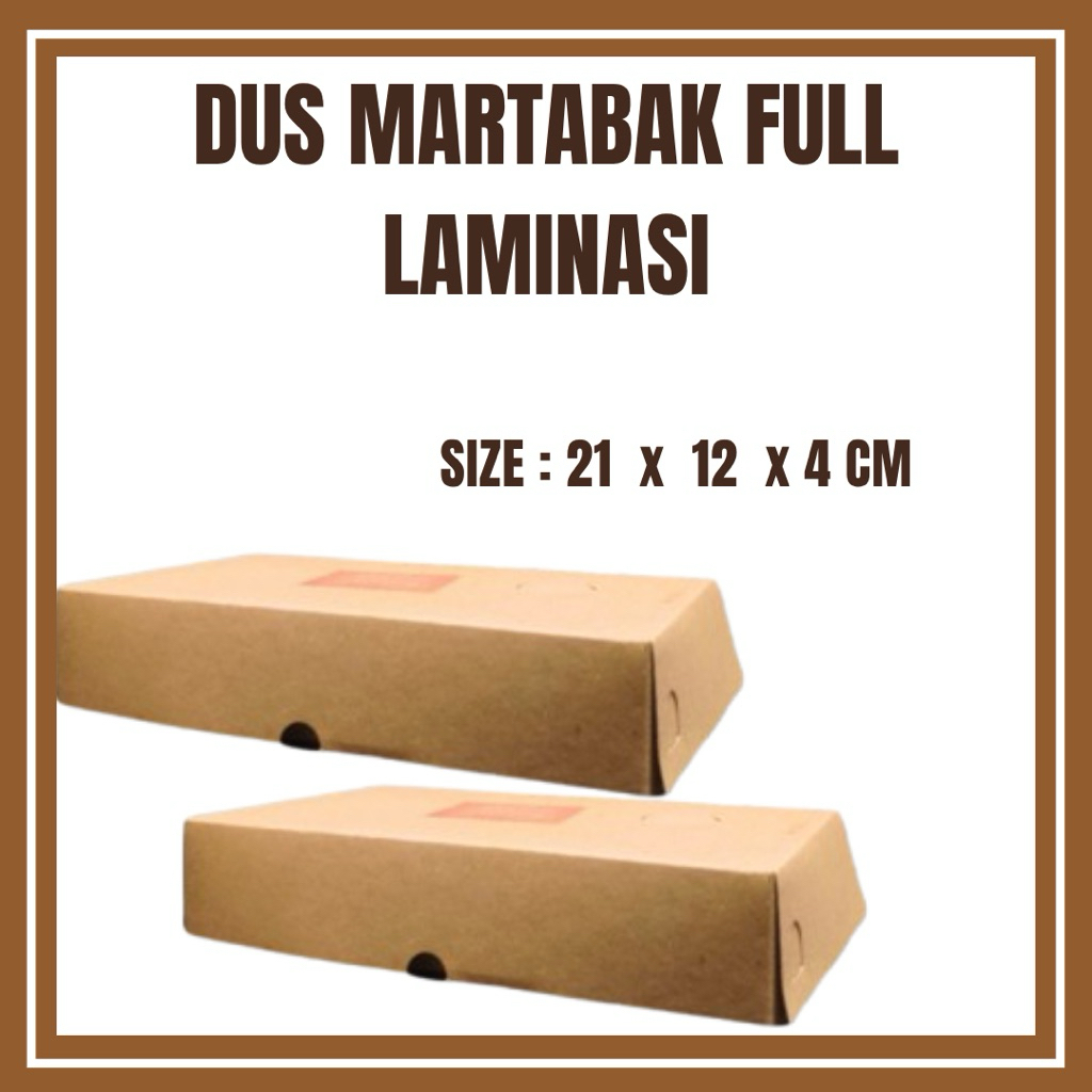 Martabak Craft Box 21 cm x 12 cm x 4 cm Plain Full laminated | Shopee ...