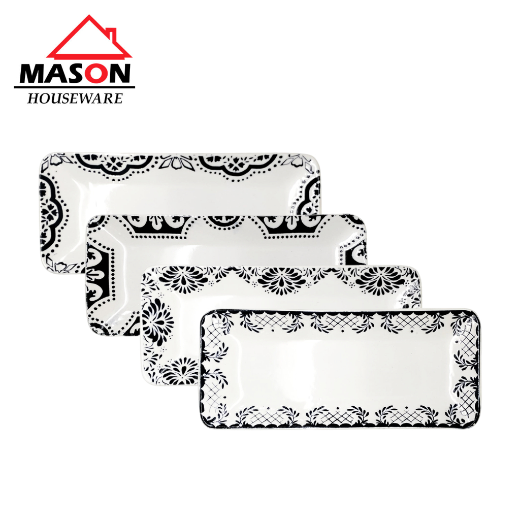 MASON CERAMIC SQUARE SERVING PLATE CAKE PLATE/ CERAMIC SQUARE SUSHI ...