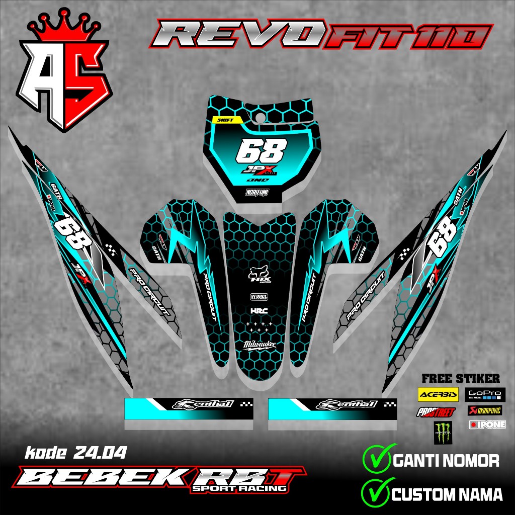 RBT/GTX REVO FIT 110 Variation Stickers Modified Duck Striping Decal ...