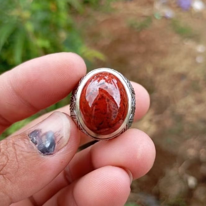 MERAH Natural red iron badar ring | Shopee Philippines